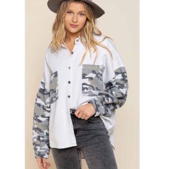 POL | Jackets & Coats | New Pol Camo High Lo Contrast Color Swap ...